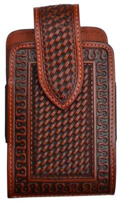 3D Large Phone Case Holder Weave Leather Tan DPH051 | eBay