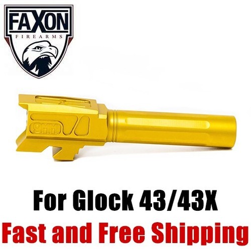 Faxon Match Grade Fluted Drop-In 9mm Barrel for Glock 43/43X - Titanium ...