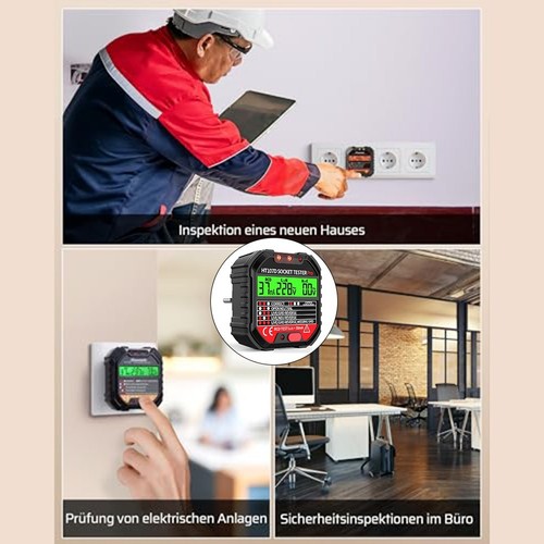 RCD Socket Tester with Voltage Indicator and One Press Safety Test ...