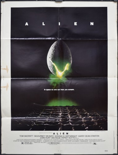 Alien 1979 ORIGINAL 30X40 FOLDED MOVIE POSTER SIGOURNEY WEAVER JOHN ...