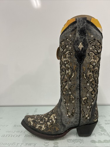 Corral Black Inlay and Studs & Crystals Western Boot A4231 Women’s Size ...