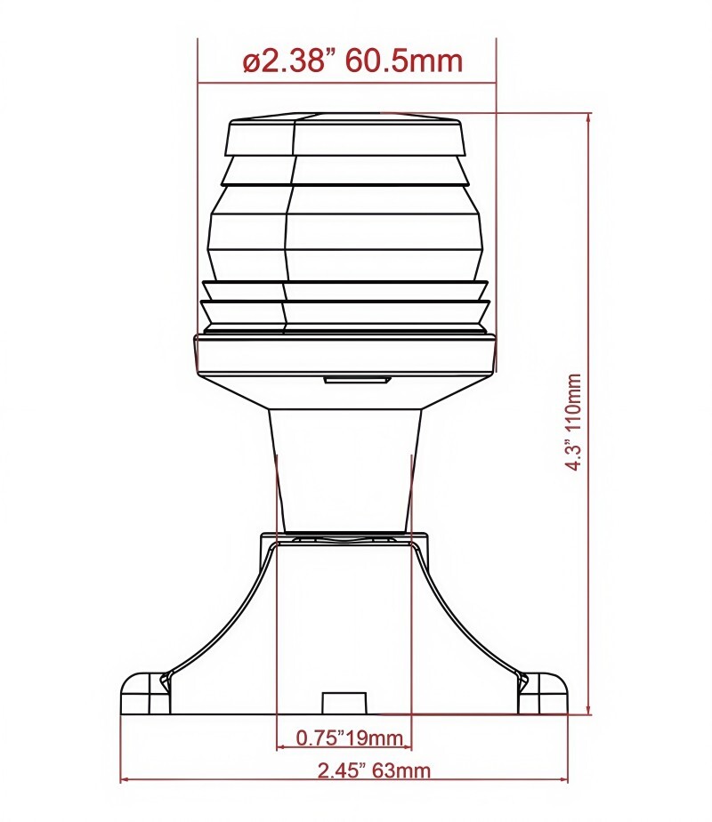 Boat 10-24V All-round Navigation Light Fixed Mount Base LED Lamp Signal ...