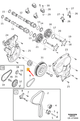 Poulie VOLVO XC60 MK2 32255220 NOUVEAU ORIGINE | eBay