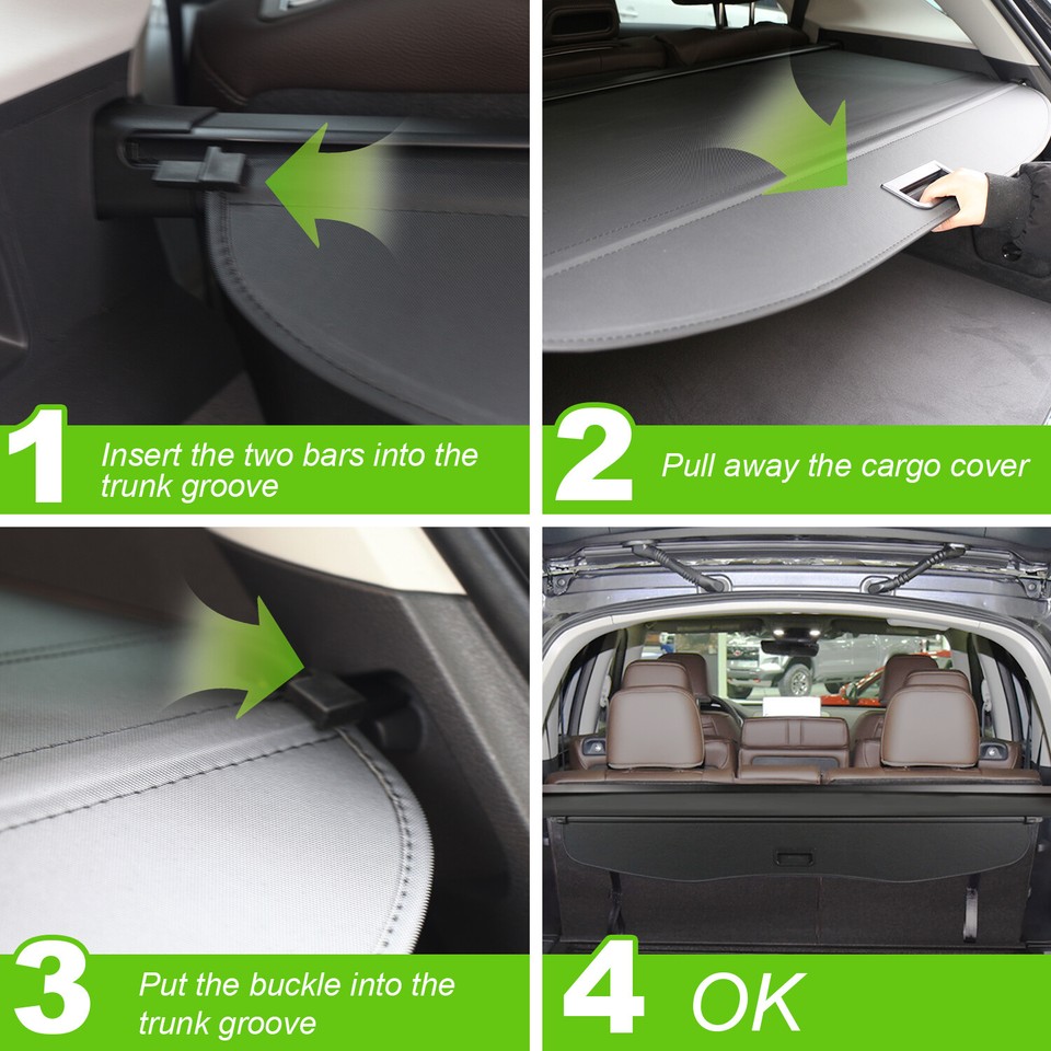 For Toyota 4Runner 10-24 Rear Trunk Cargo Cover Retractable Luggage ...