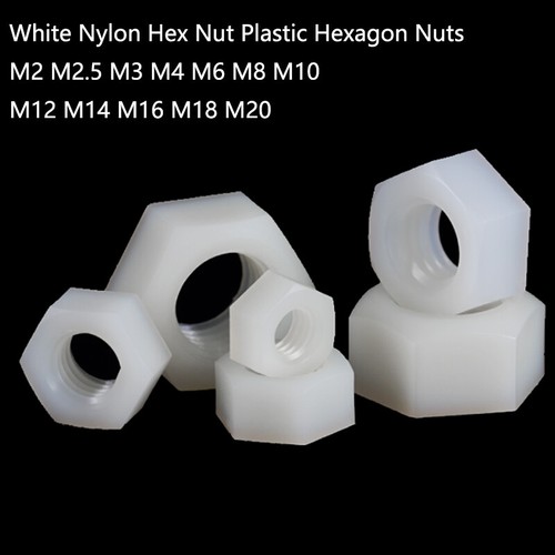 White Nylon Hex Nut Plastic Hexagon Nuts M2 M3 M4 M6 M8 M10 M12 M14 M16 M18 M20 | eBay Australia