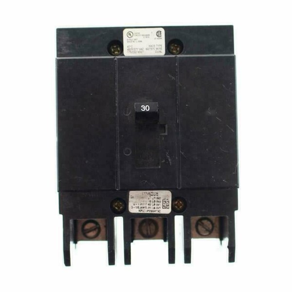 Eaton GHB3030 3-Pole 30Amp 480V Circuit Breaker - Black for sale online ...