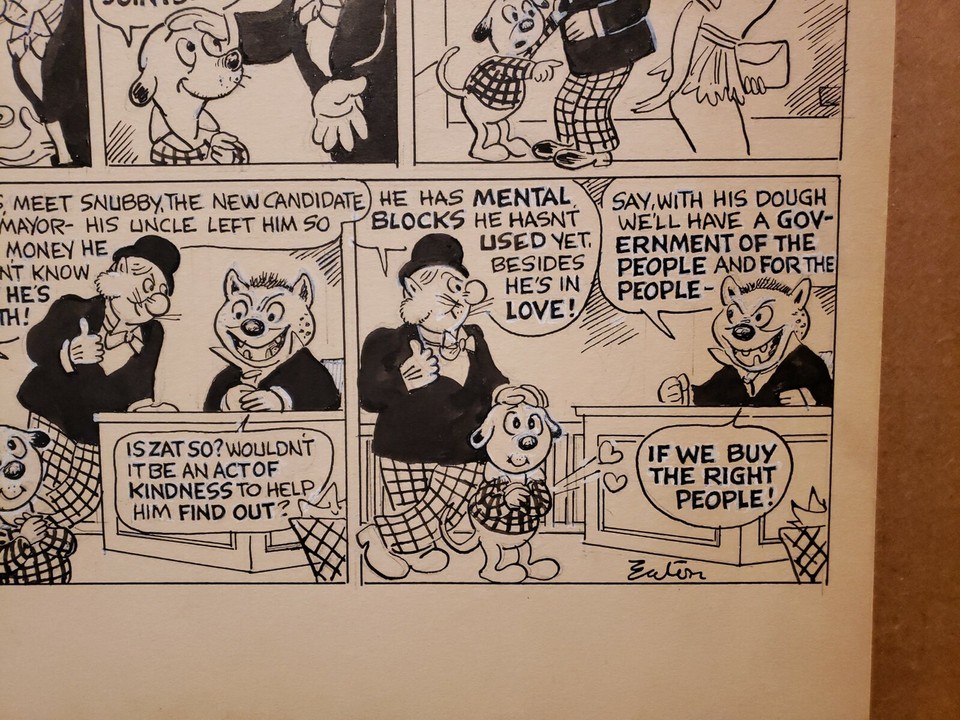 SNUBBY Sunday Comic Strip Original Art 1942-1956 MAL EATON Run For ...