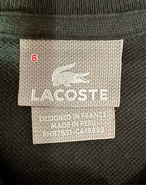 Lacoste Devanlay Short Sleeve Polo Shirt Black Men's Large FR Size 6 | eBay