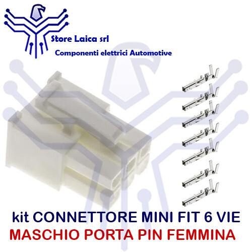 Molex Mini Fit Connector Kit 3X2 Way Female Pin Port With Terminals ...