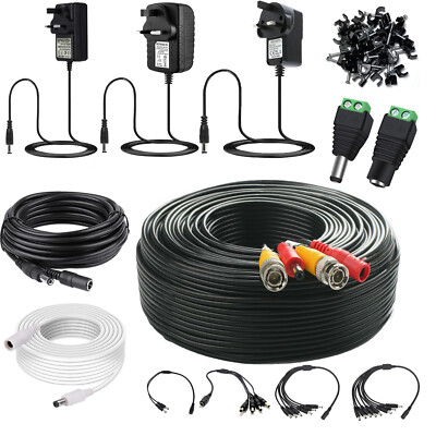 5M-50M BNC DC Power Lead CCTV Security Camera DVR Video Record ...