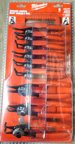Milwaukee 9pc Quick Switch Snap Ring / Retaining Ring Pliers Set #48-22 ...