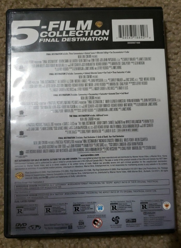 Final Destination: 5-Film Collection (DVD) 794043183096 | eBay