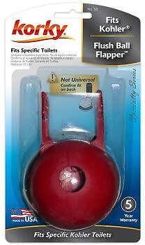 Korky 58BP Red Rubber Flapper for 3383/3402/3385/3406/3395/3397 Kohler ...