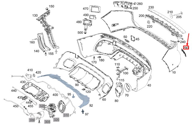 MERCEDES-BENZ GLB X247 Rear Right Bumper Reflector A0998201601 GENUINE ...