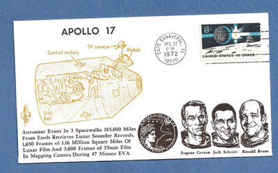 APOLLO 17 EVANS SPACEWALK DEC 17,1972 CAPE ORBIT SPACE COVER NASA | eBay