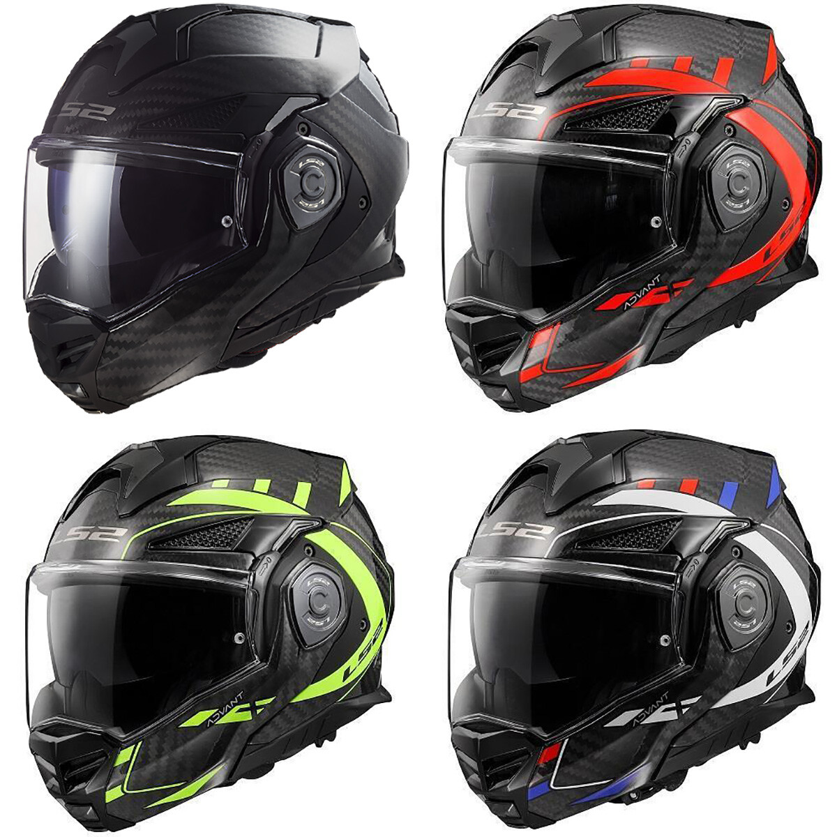 LS2 ADVANT-X CARBON MODULAR FULL FACE MOTORBIKE FLIP-UP HELMET FF901 ...