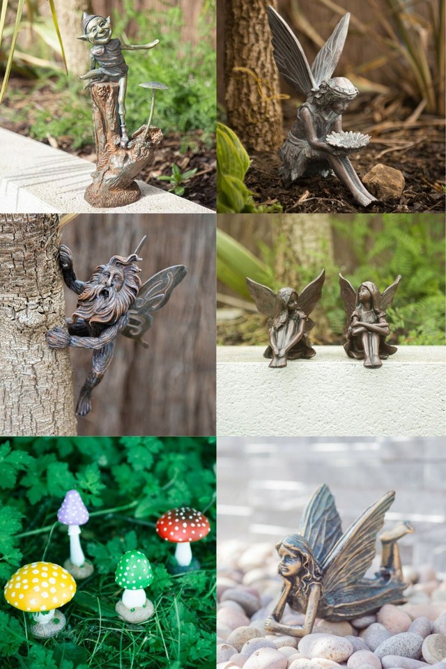 Fairy Garden Ornament Outdoor Elves Fairies Mushroom Elf Pixie Door ...