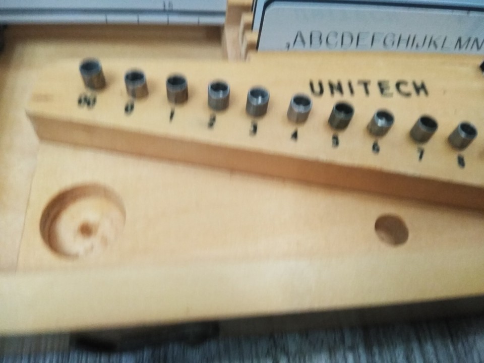 VTG. Lettering Set Drafting Kit Wood Case Templates Unitech Engineering ...