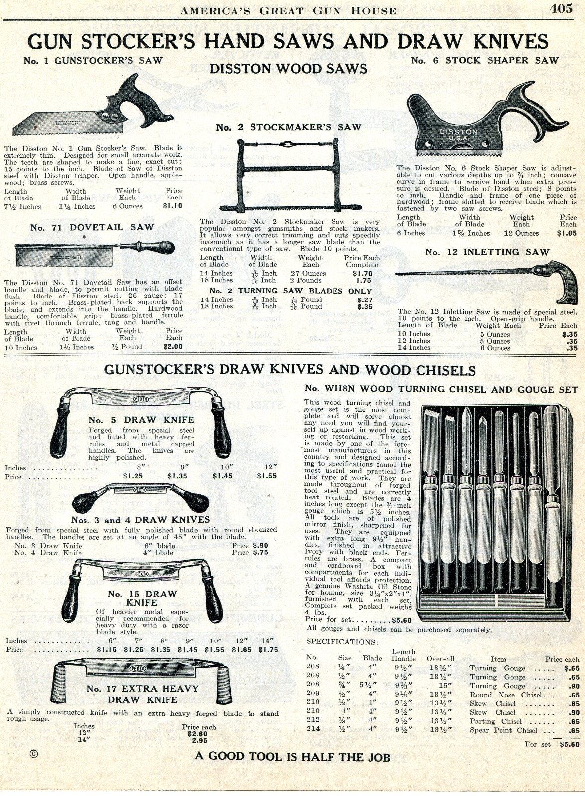 1939 Print Ad of Gunstocker's Hand Saws Disston, Pexto Draw Knives | eBay