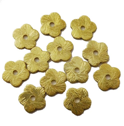 200 Pcs 8mm Brushed Flower Flat Disc 18k Gold Plated Jewelry Making | eBay