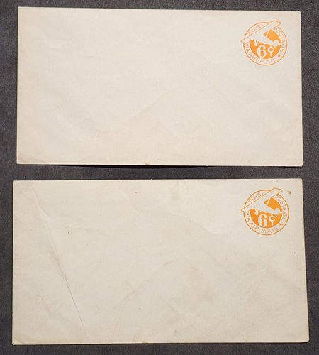 WW2 WWII Era USA US Postage 6 cents airmail pre stamped envelopes x 2 ...