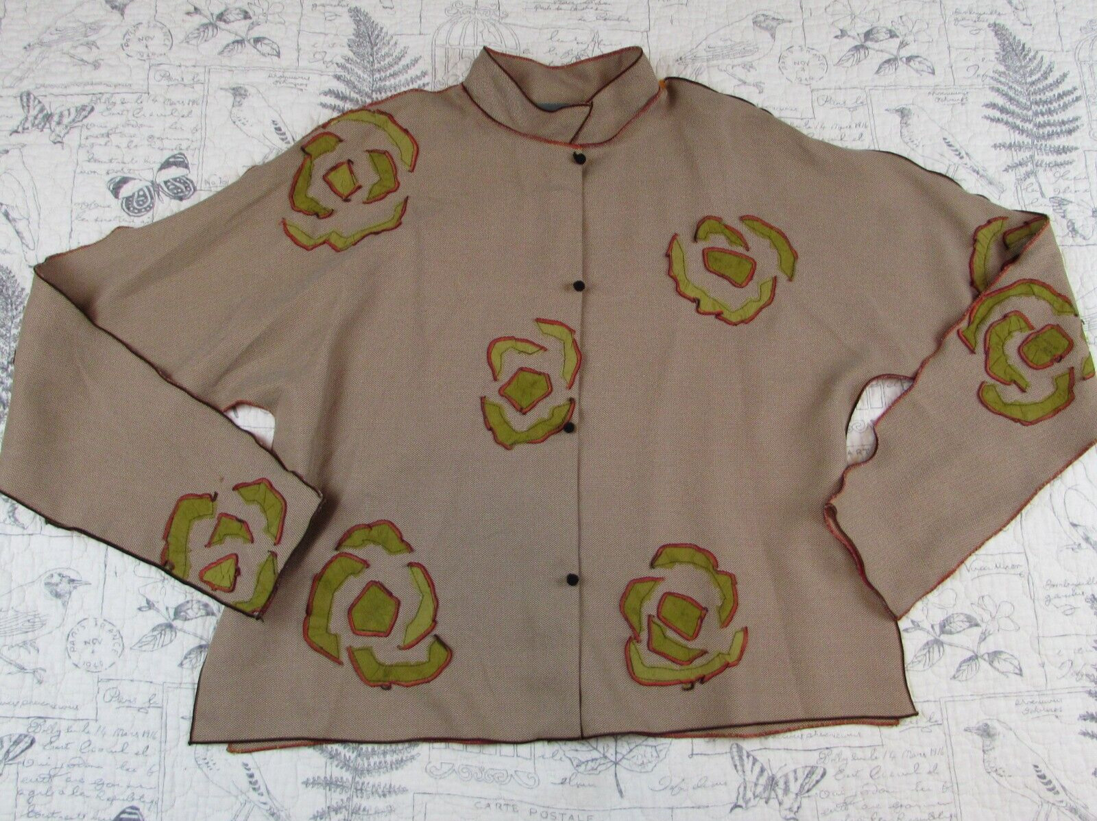 DEBORAH CROSS Designer Art-to-Wear Applique Lagenlook… - Gem