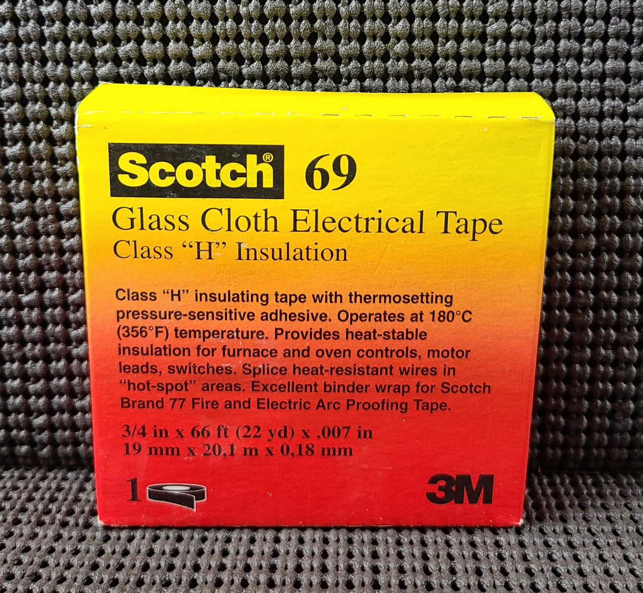 3M 69 CLASS H INSULATION GLASS CLOTH ELECTRICAL TAPE 3/4IN x 66FT x 0 ...