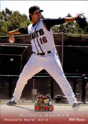 2013 Modesto Nuts Grandstand #4 Russell Brewer Charlotte North Carolina ...