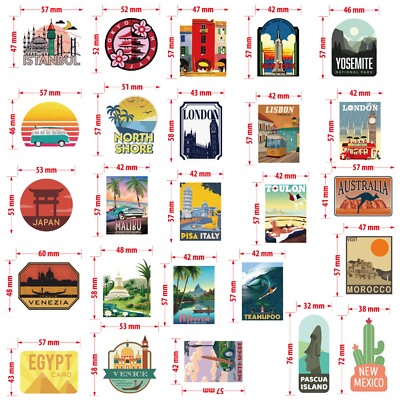 50 Travel Theme Stickers Vinyl Waterproof Suitable for Bags, Laptops ...