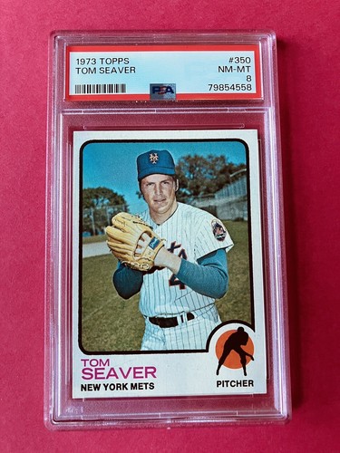 TOM SEAVER, 1973 Topps #350, PSA 8 NM-MT, New York Mets HOF Baseball ...