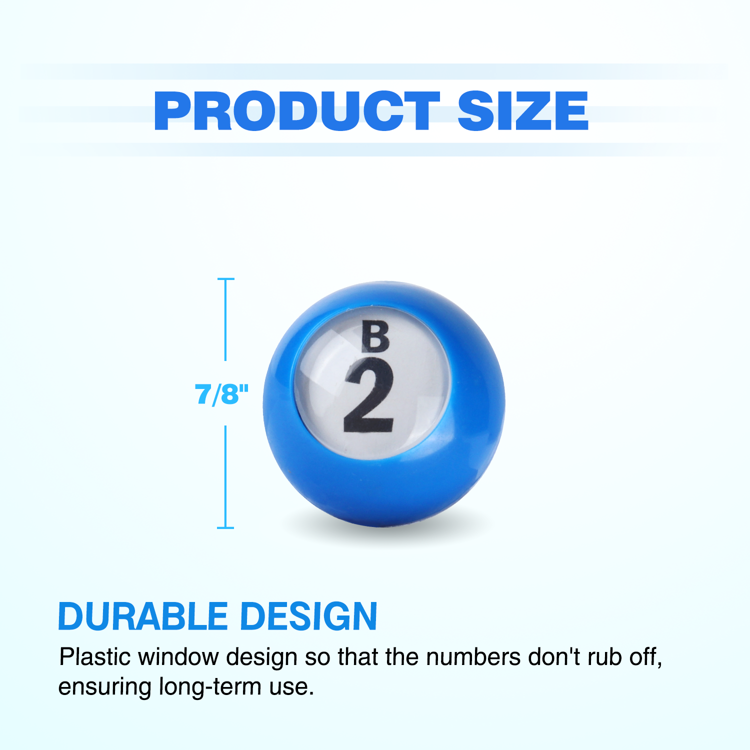 7/8" Multi-Color Replacement Bingo Balls with Easy Read Window for 9 ...