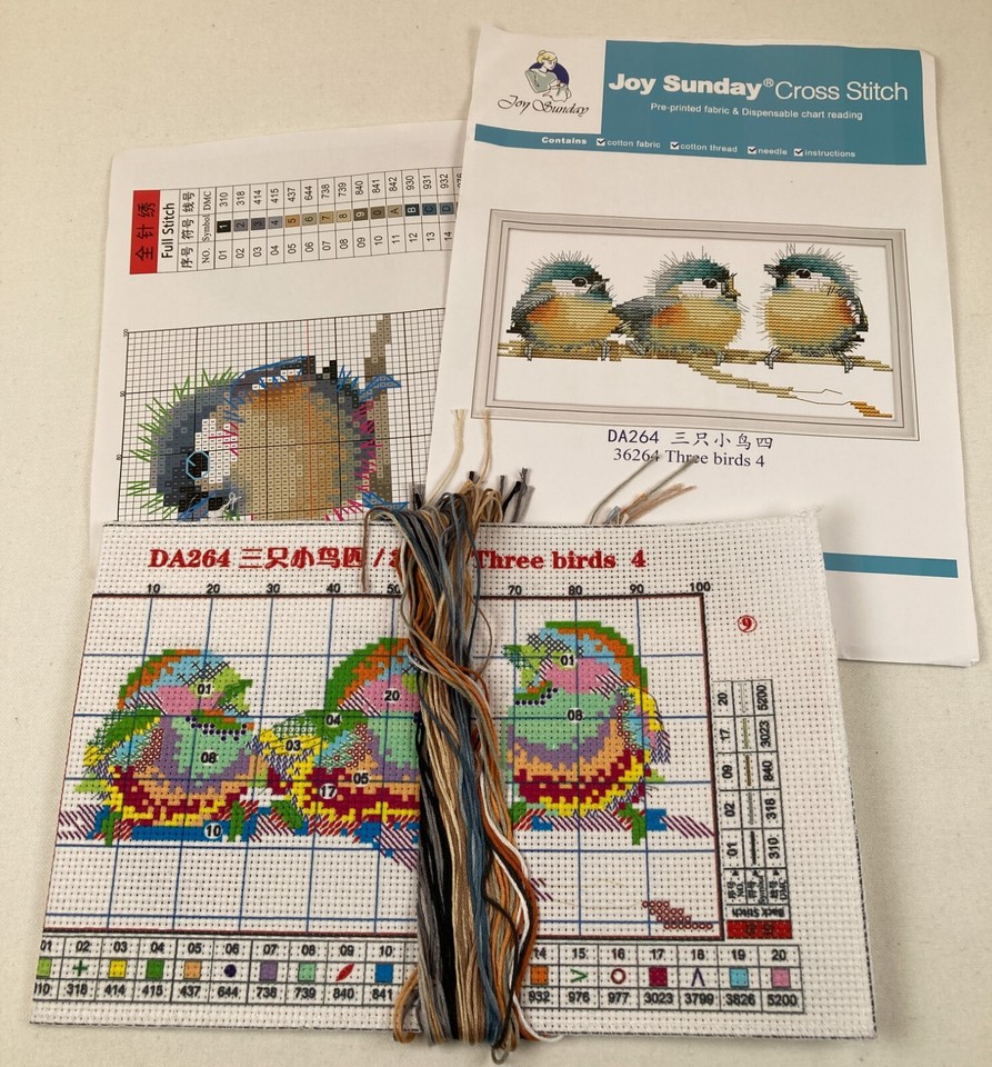 Joy Sunday Cross Stitch Kit Three Birds 4 DA264 New Opened Kit Never ...