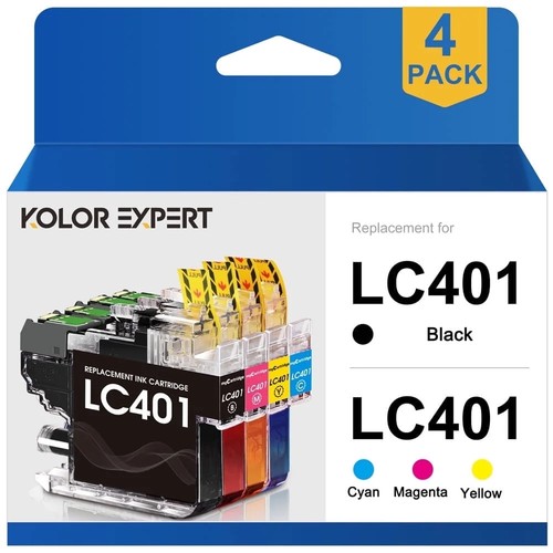Kolor Expert LC401 Ink Cartridge for Brother Black Cyan Magenta Yellow ...