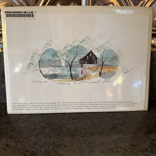 P Buckley Moss Spring At McConnell’s Mill 2005 Lithograph 72/1000. 6x8 ...