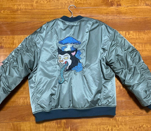 Graniph Ayako Ishiguro Cat Tongue Mushroom MA-1 Jacket Size L Used from ...
