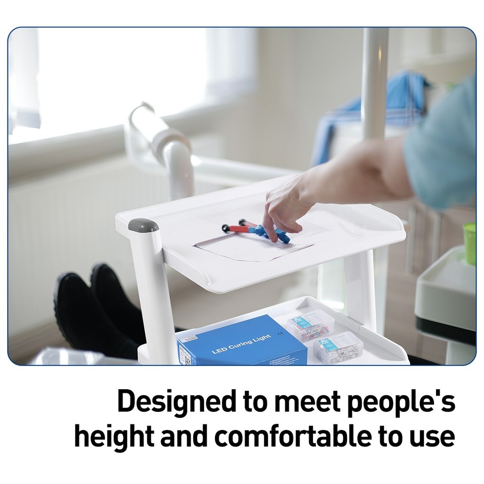 Three Layer Dental Trolley Mobile Instrument Cart Medical Tool Cart ...