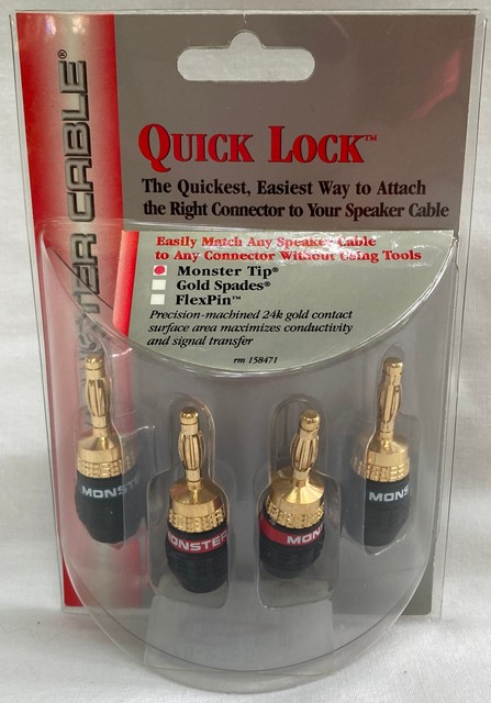 Monster Cable QL GMT-H QuickLock Gold Banana Connectors (2 Pair) (11907400) Audio Cable for sale ...