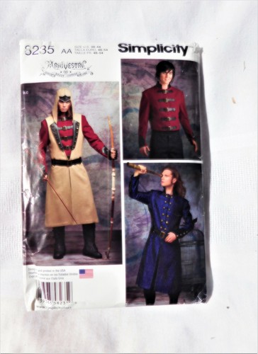 SIMPLICITY 8235 Cosplay Medieval Jacket Coat Mens Costume Sewing ...