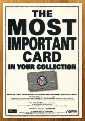 1997 Magic The Gathering DCI Print Ad/Poster MTG CCG TCG Card Game ...