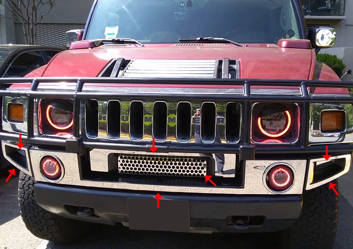 Hummer Front Grill Bar With LED Lighting Altec Products, 41% OFF