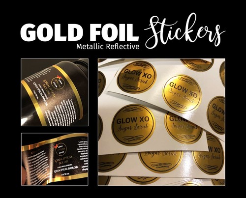 Gold Foil Stickers Smooth Mirror gold Metallic stickers Reflective Gold ...