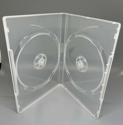 50 14MM DOUBLE DVD CASE WITH SLEEVES, SUPER CLEAR | eBay