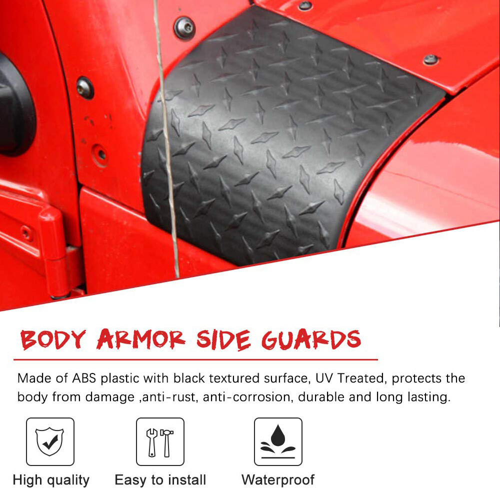 For 2007-18 Jeep Wrangler JK Body Armor Cowl Cover Trim Exterior ...