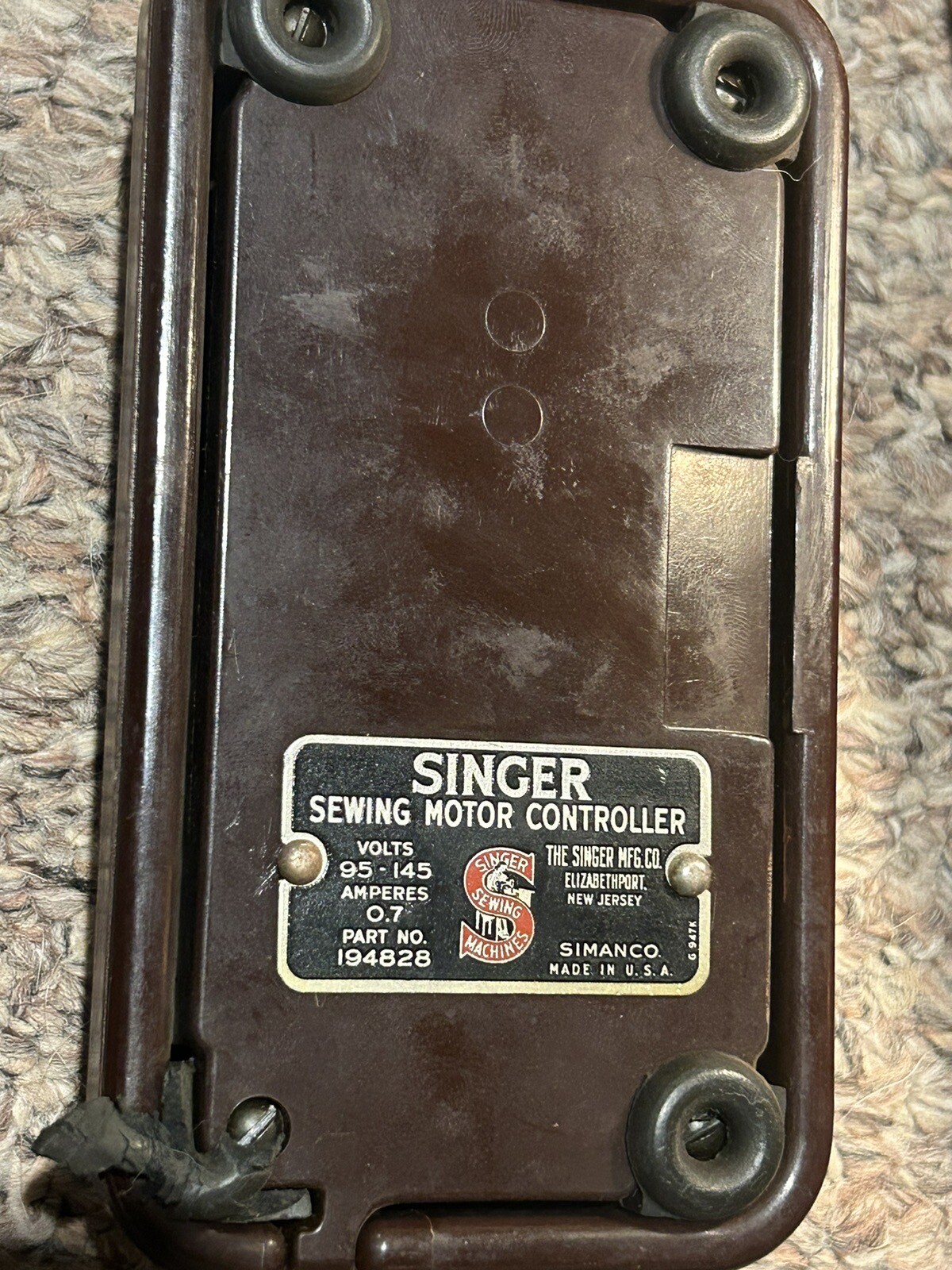 Vintage Singer Sewing Machine 301A Portable Tan w Pedal Retro Book ...