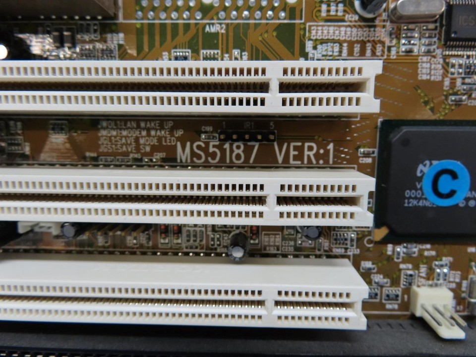 MICRO STAR MOTHERBOARD SUPER SOCKET 7 ATX ISA AMR MS-5187 W/ CPU + RAM ...
