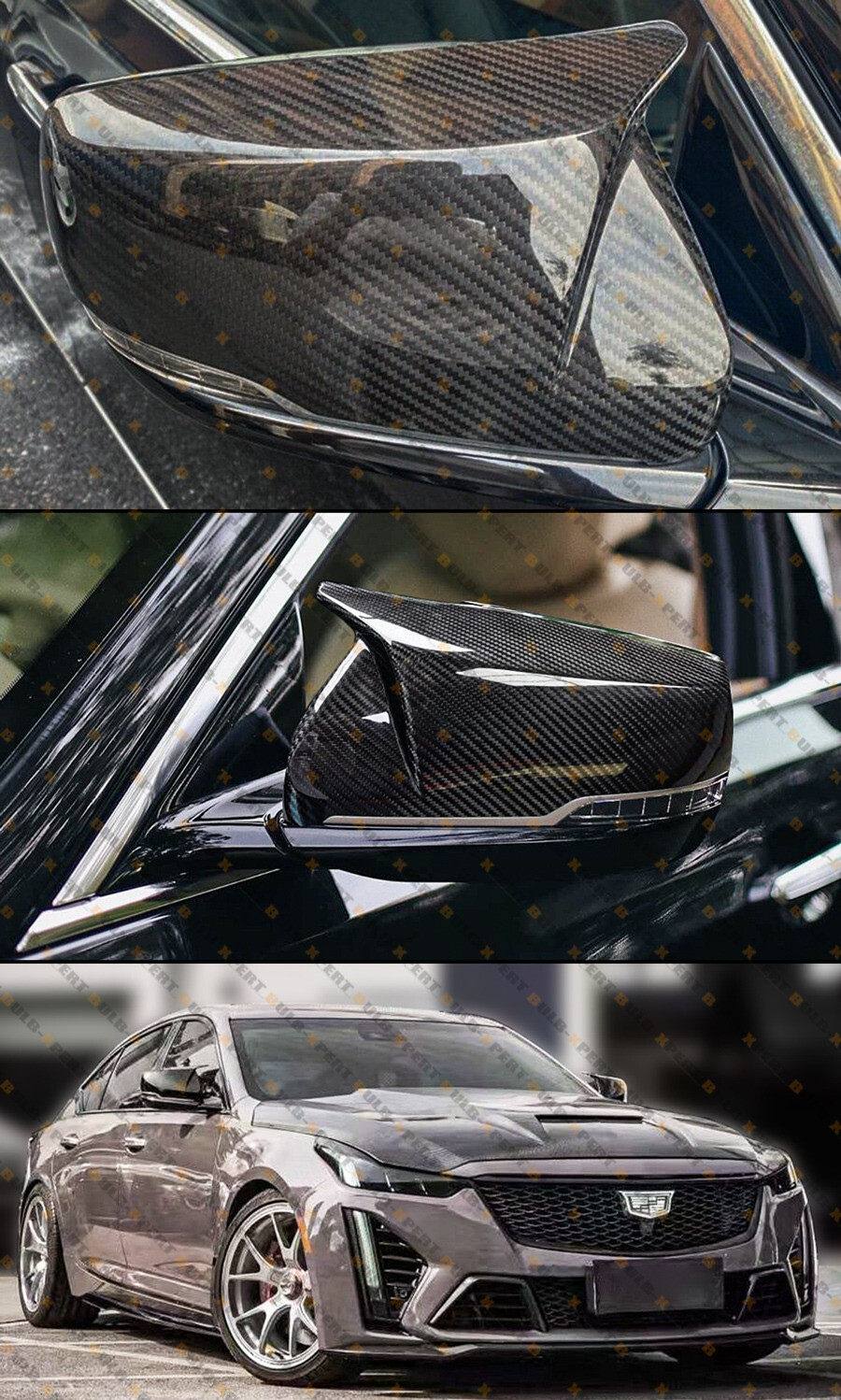 FOR 2014-2024 Cadillac CTS CT5 CT6 Dry Carbon Fiber M Style Side Mirror ...