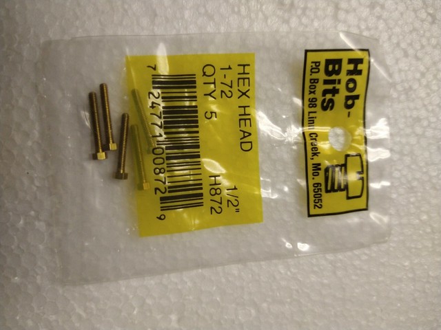 Hob-bits Hex Head 1-72 H872 Screws Bolts HO Scale for sale online | eBay