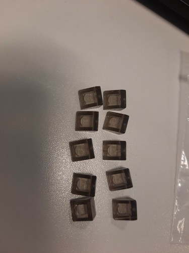 Lego trans black Roof Tile 1x1x2/3 4504369 / 54200 qty 10 smokey colour ...