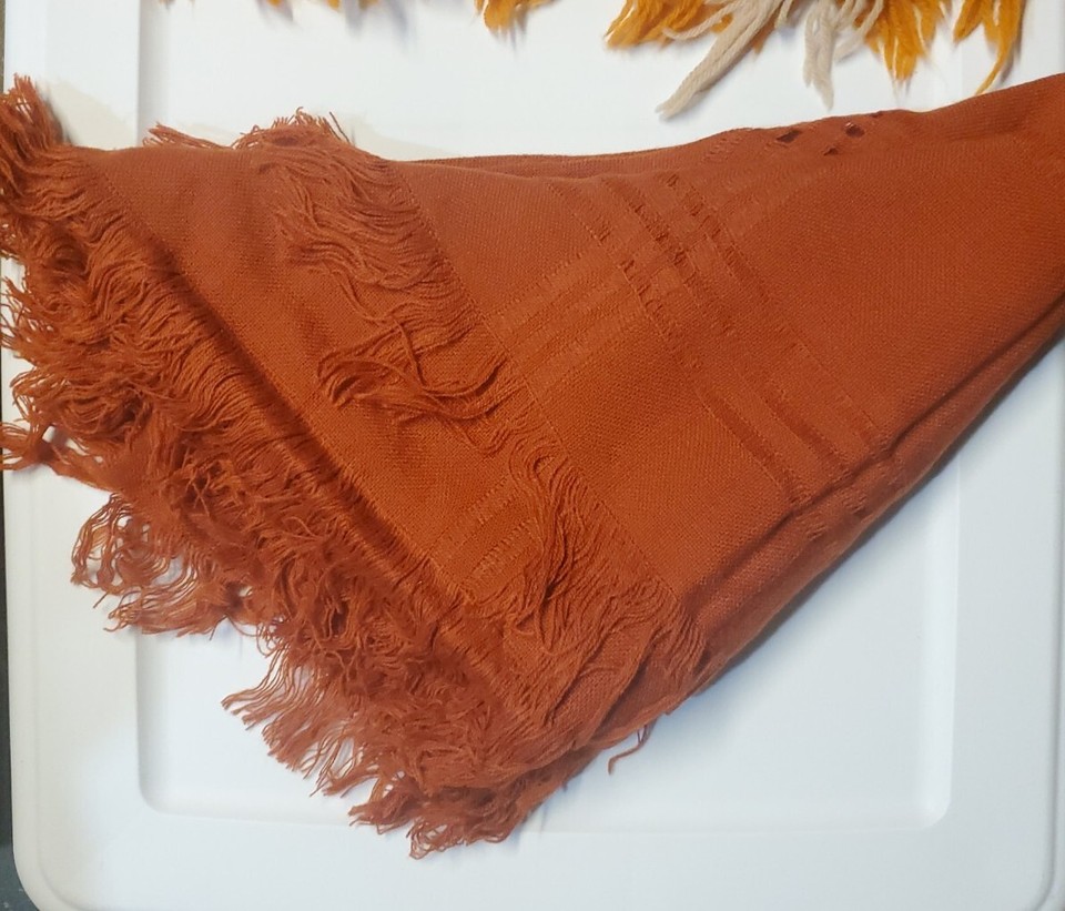 LOT OF 5 Vintage Women's Scarves and Afghan. 2 Triangular 1 Regular ...