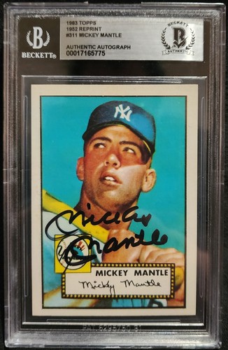 1983 Topps 1952 Series #311 Mickey Mantle Signed Beckett BAS Auto ...